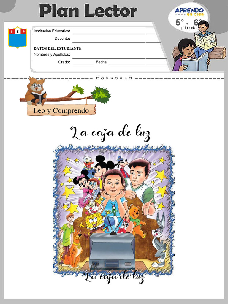 EXP5 Sem 13 PLAN LECTOR LITERAL | PDF | Libros para adolescentes