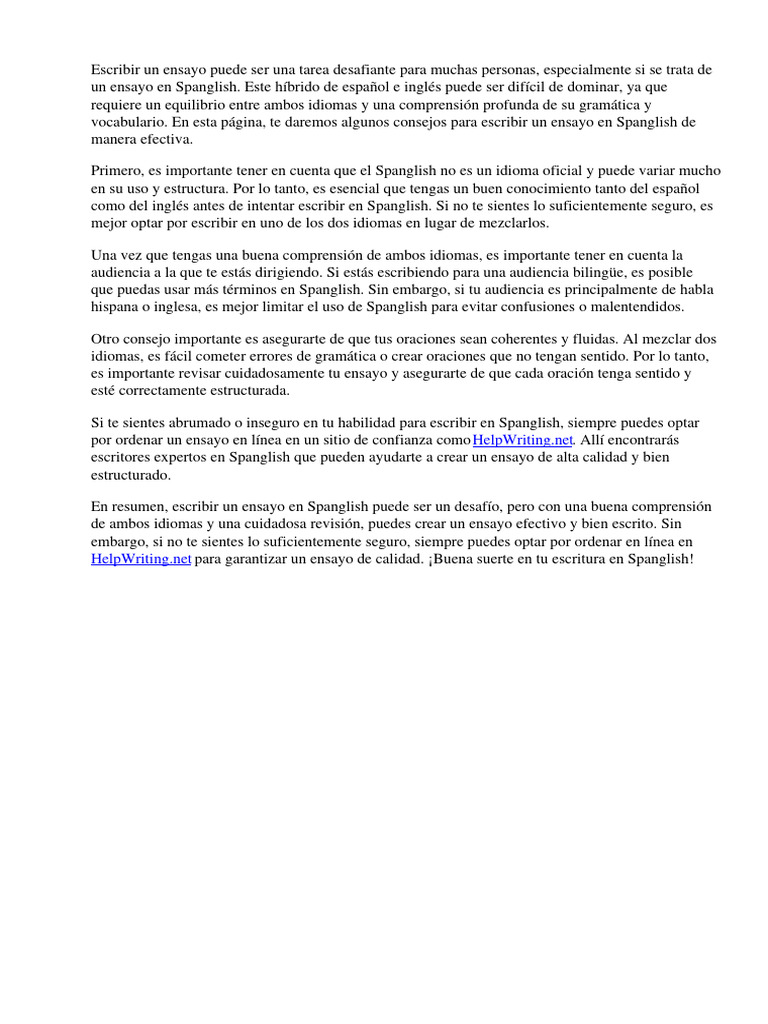 Cómo Escribir Un Ensayo en Spanglish | PDF | Scribd | Websites