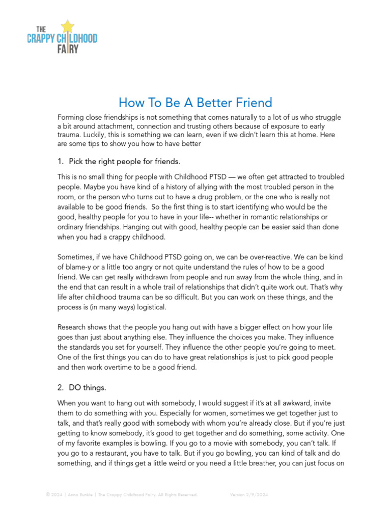 How To Be A Better Friend | PDF