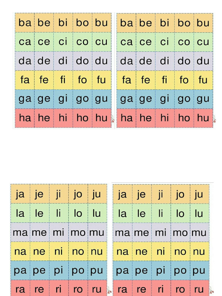 Fichas Imprimir Silabas | PDF