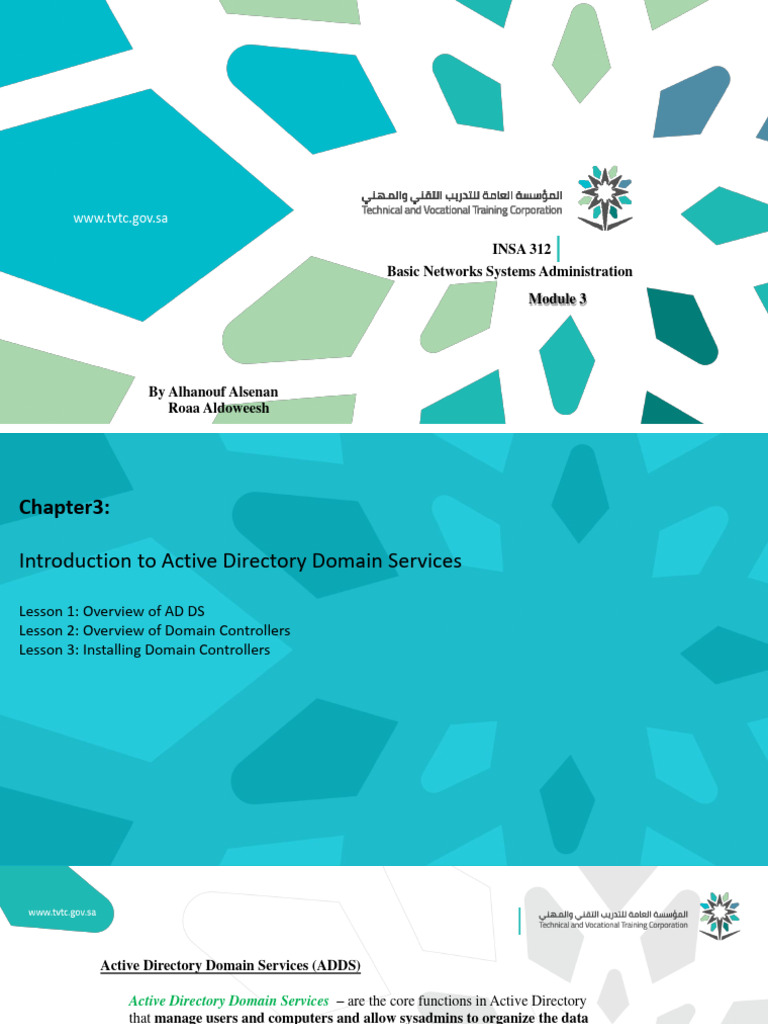 INSA312 Module3 | PDF | Active Directory | Computer Architecture INSA312 Module3 | PDF | Active Directory | Computer Architecture