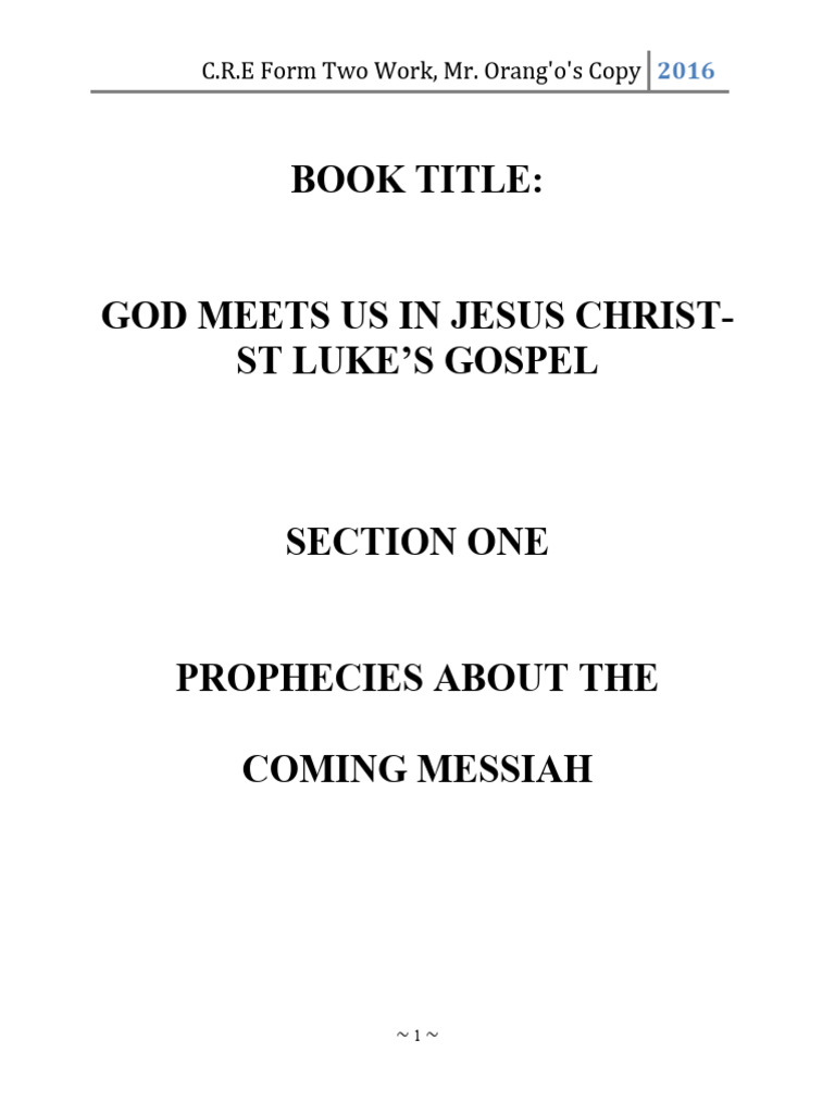 Cre Notes F2 | PDF | Jesus | John The Baptist