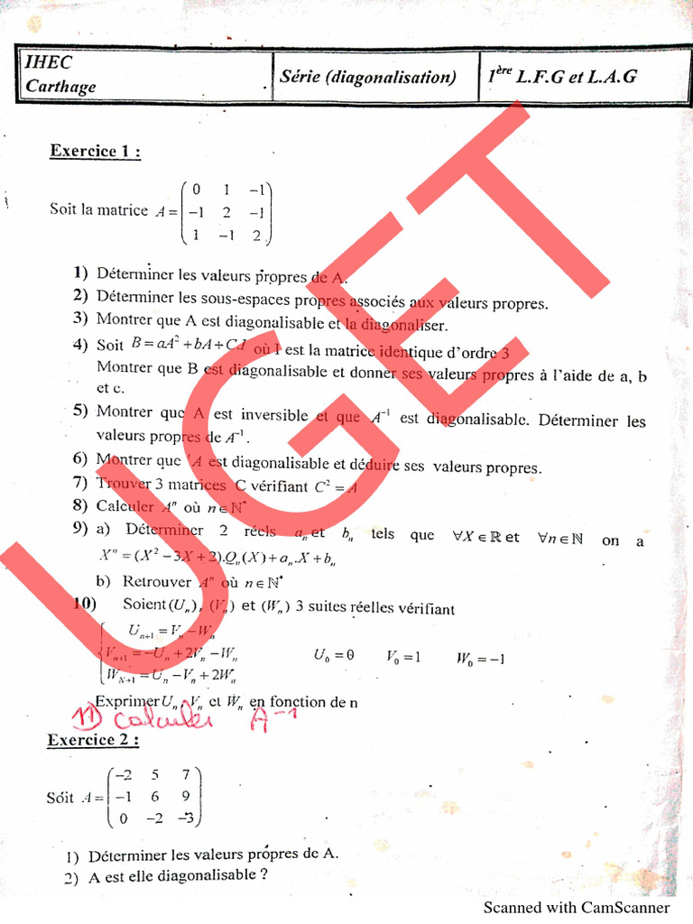 Série Diagonalisation | PDF