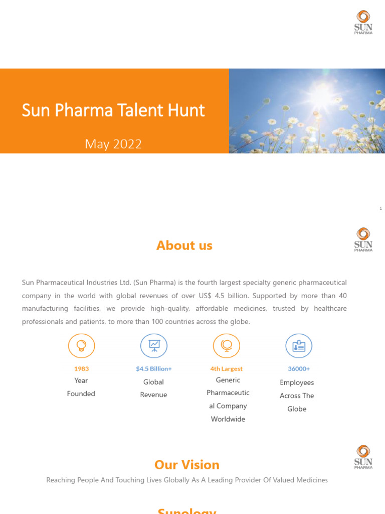 Sun Pharma Talent Hunt | PDF | Insurance | Pharmaceutical Industry
