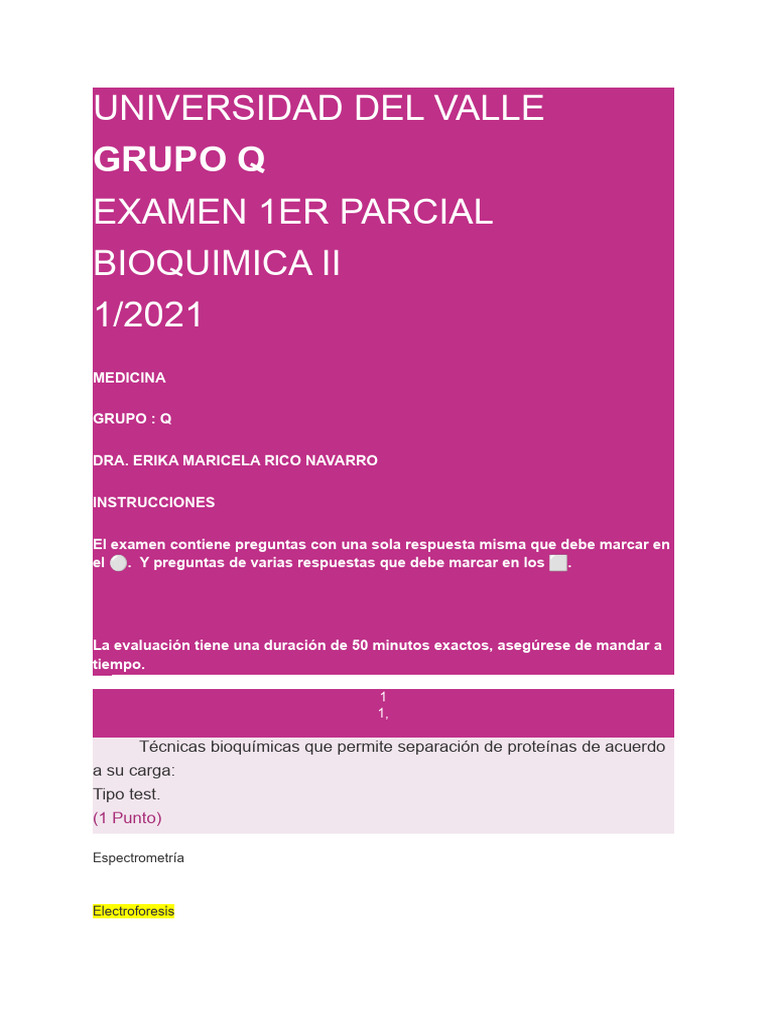 Parciales Bioqui Ii-1 - 220602 - 134757 | PDF | Glucólisis | Ciclo del ácido cítrico