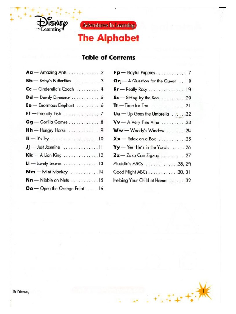 Disney Alphabet | PDF