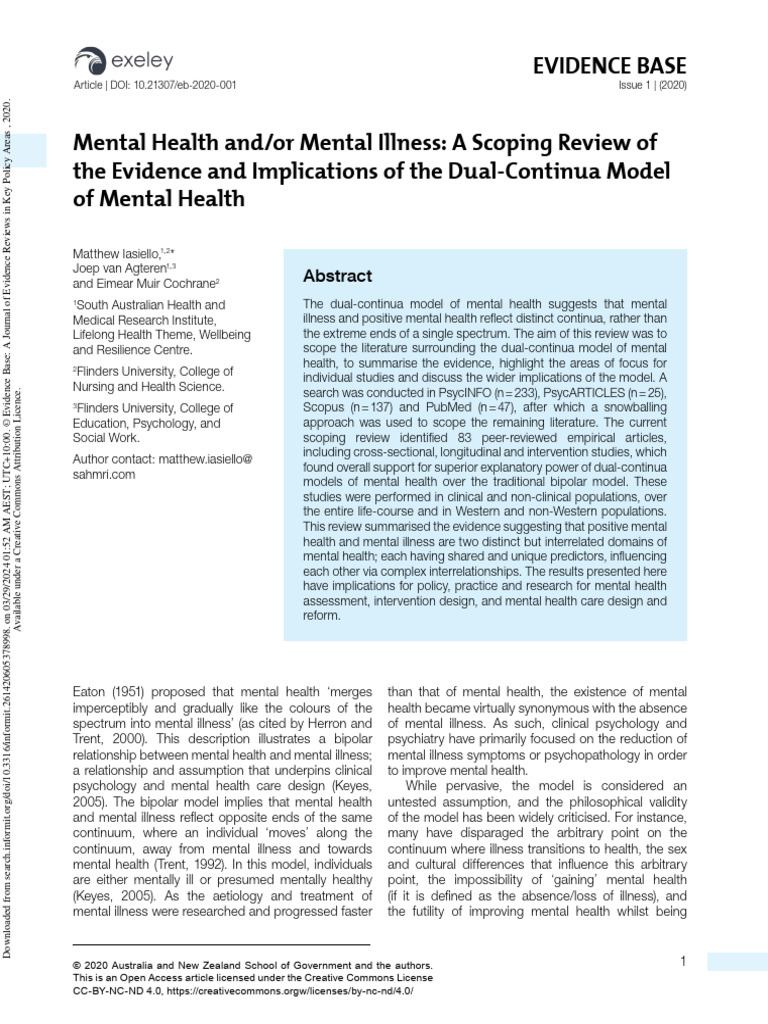 Mental Health Vs Illness | PDF | Mental Disorder | Mental Health