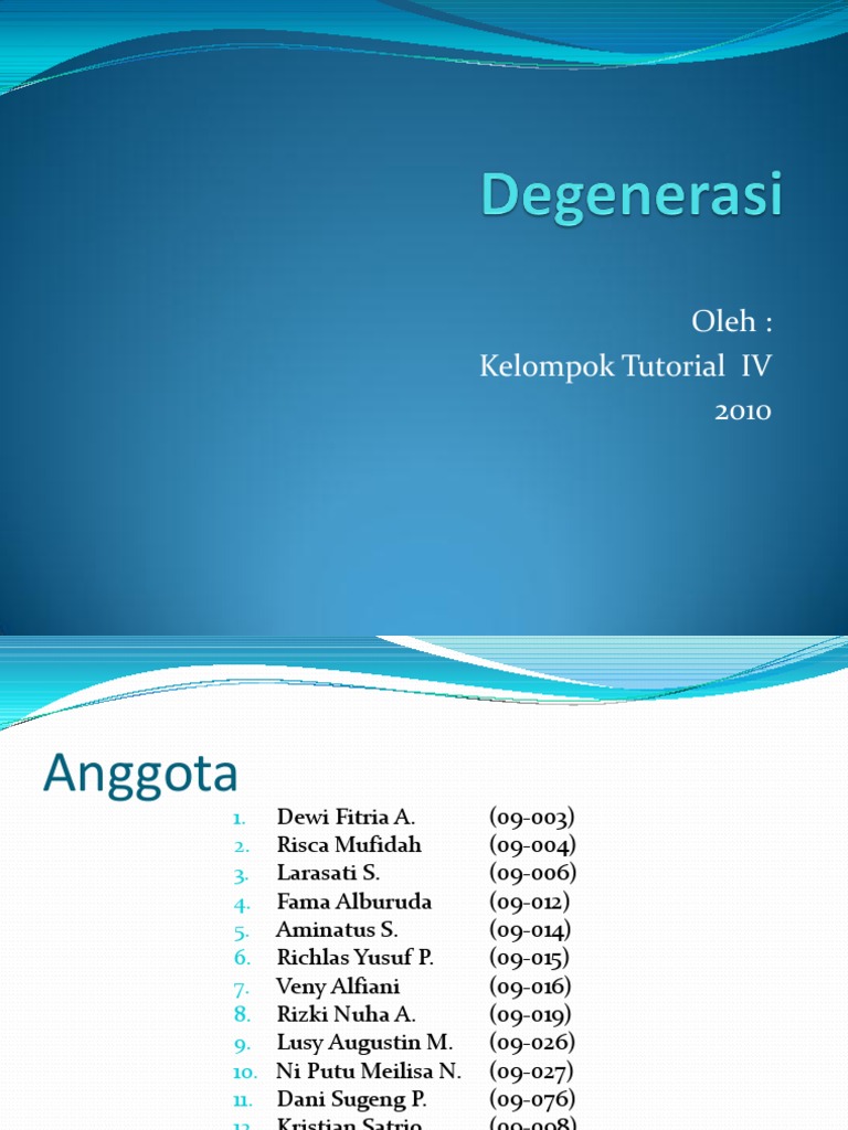 Degenerasi Tutorial 4 | PDF