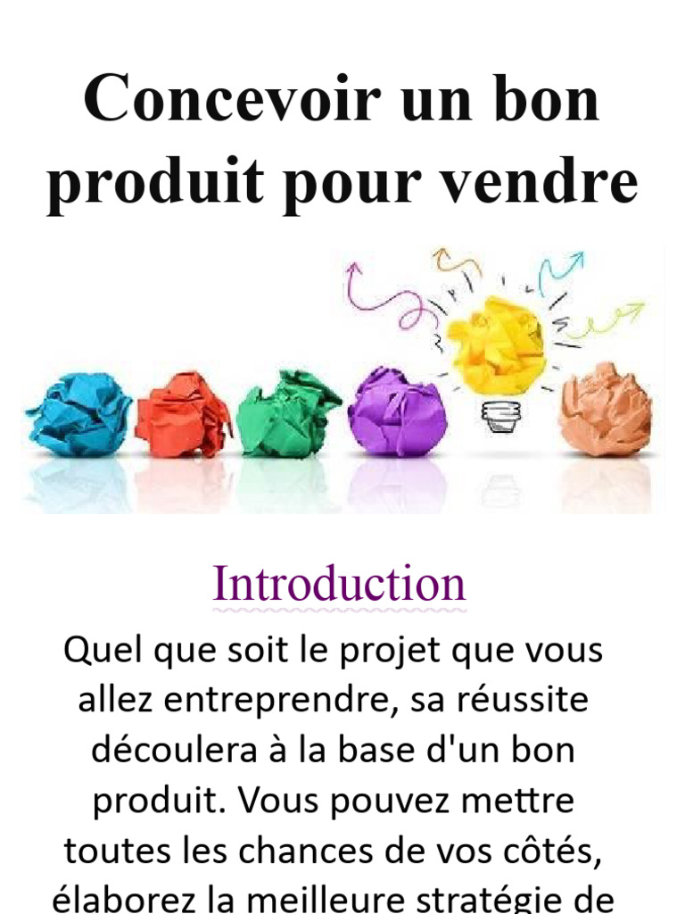 Concevoir un Produit Gagnant à Vendre | PDF | Évolution de carrière ...