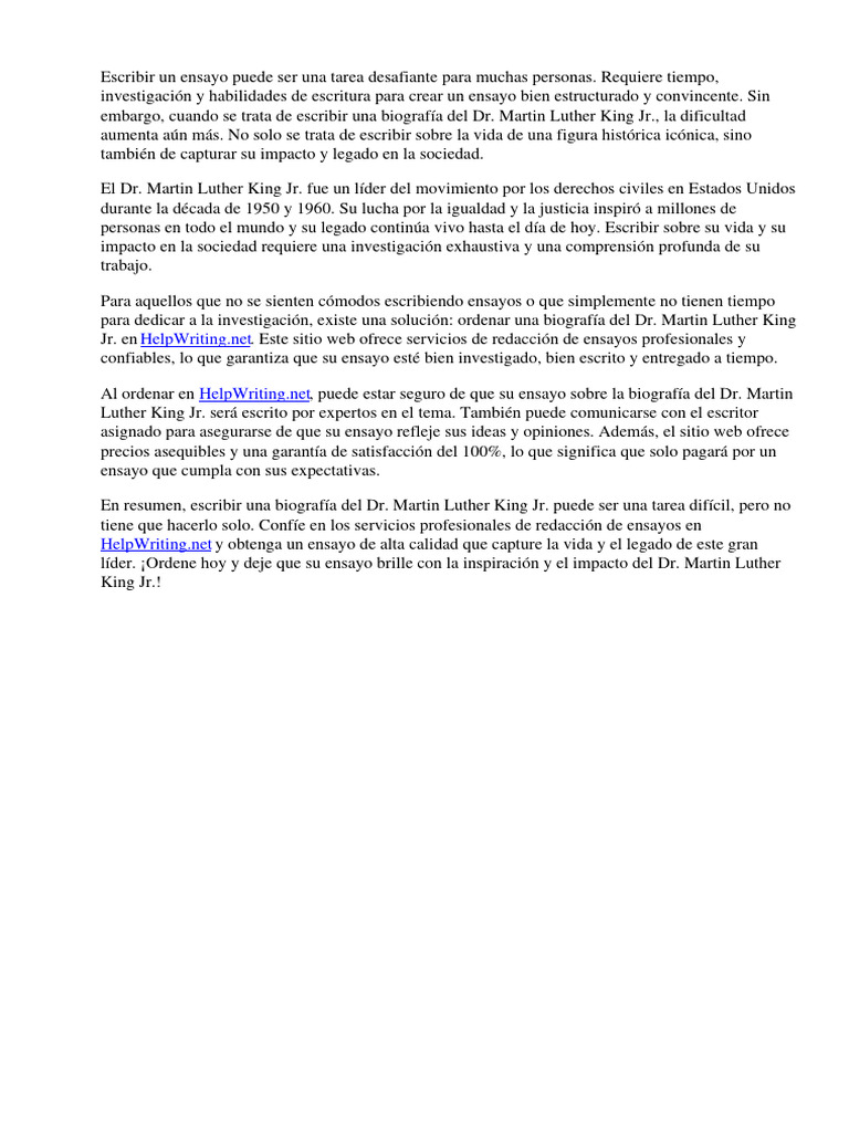 Biografía Del Dr. Martin Luther King Jr. | PDF | Martin Luther King Jr ...