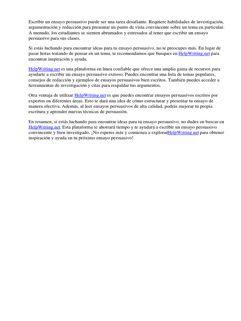 Ideas Para Un Ensayo Persuasivo Pdf Scribd Websites 8822
