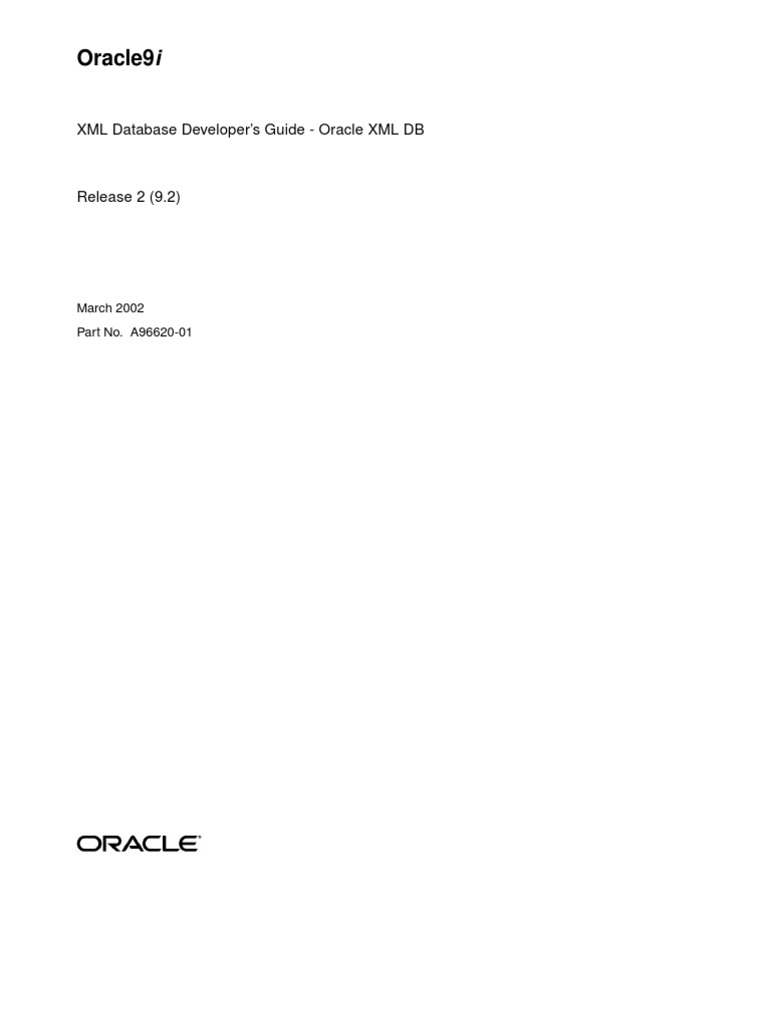 Xml Database Developer S Guide Oracle Xml Db Pdf Xml Xml Schema