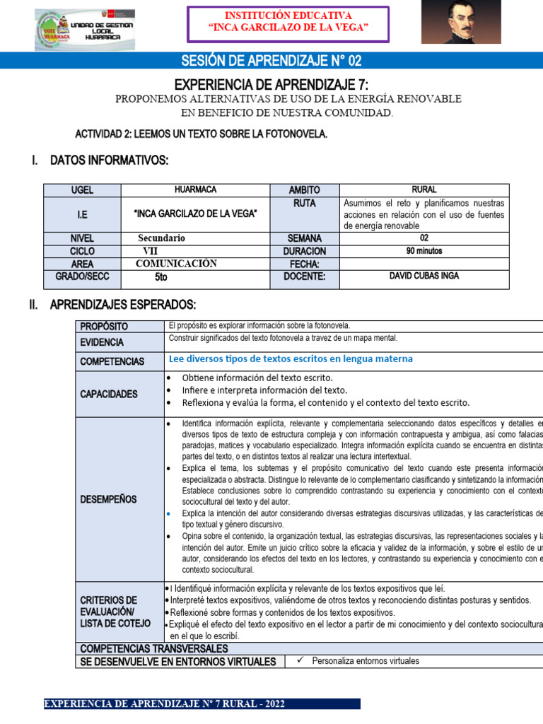 Ses 2 - Eda 7 | Descargar gratis PDF | Aprendizaje | Evaluación