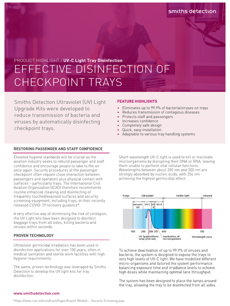 UVC Light Tray Disinfection - Sell Sheet | PDF | Ultraviolet | Disinfectant