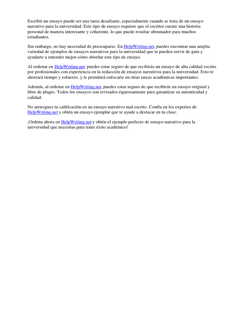 Ejemplo de Ensayo Narrativo para La Universidad | PDF | Scribd