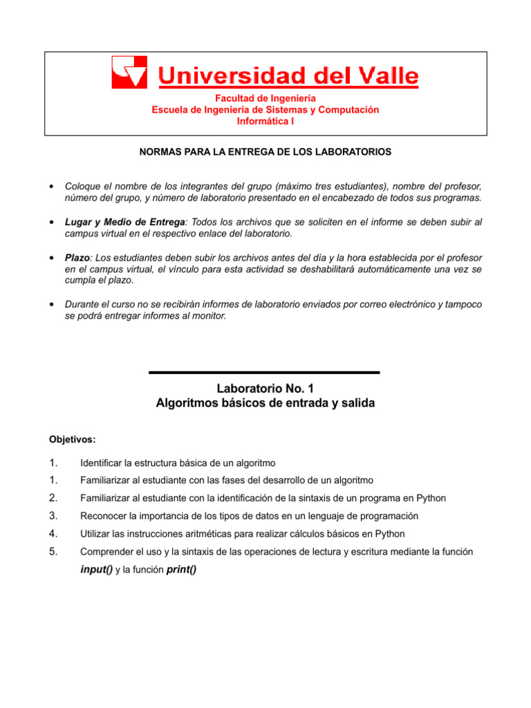 Lab 1 | PDF | Algoritmos | Programa de computadora
