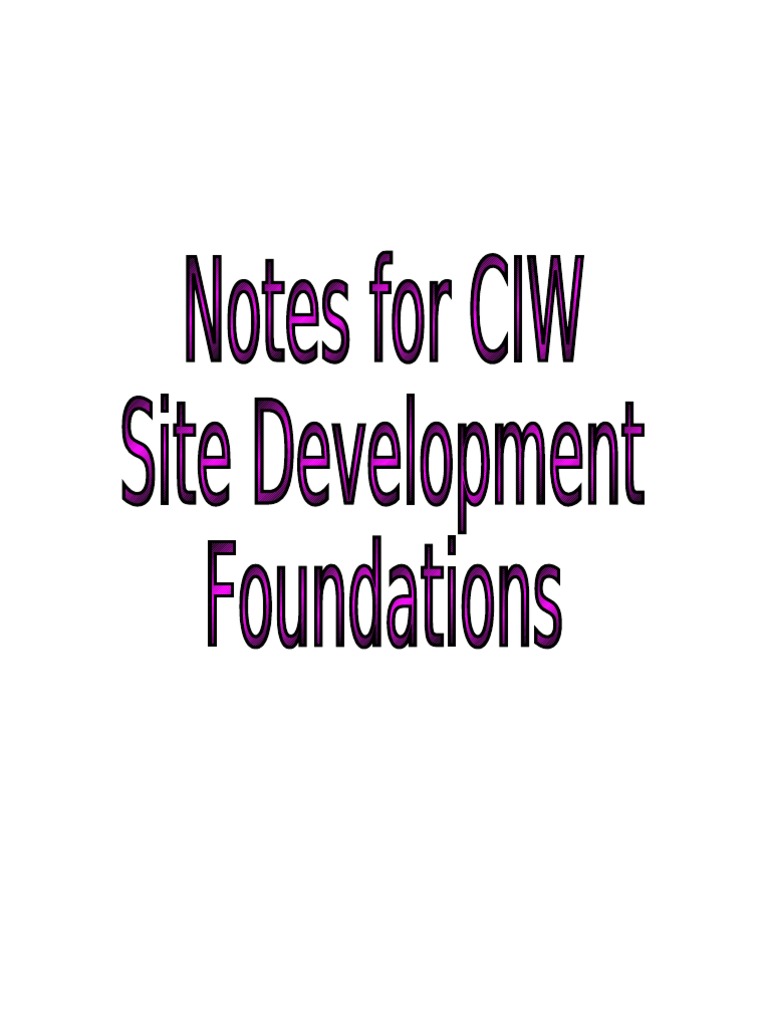CIW Site Dev Ques & Answ | PDF | Html Element | Html