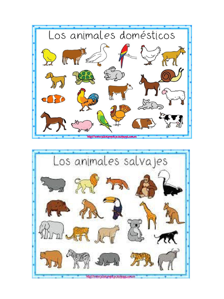 Campo Semantico de Animales Salvajes y Domesticos | PDF