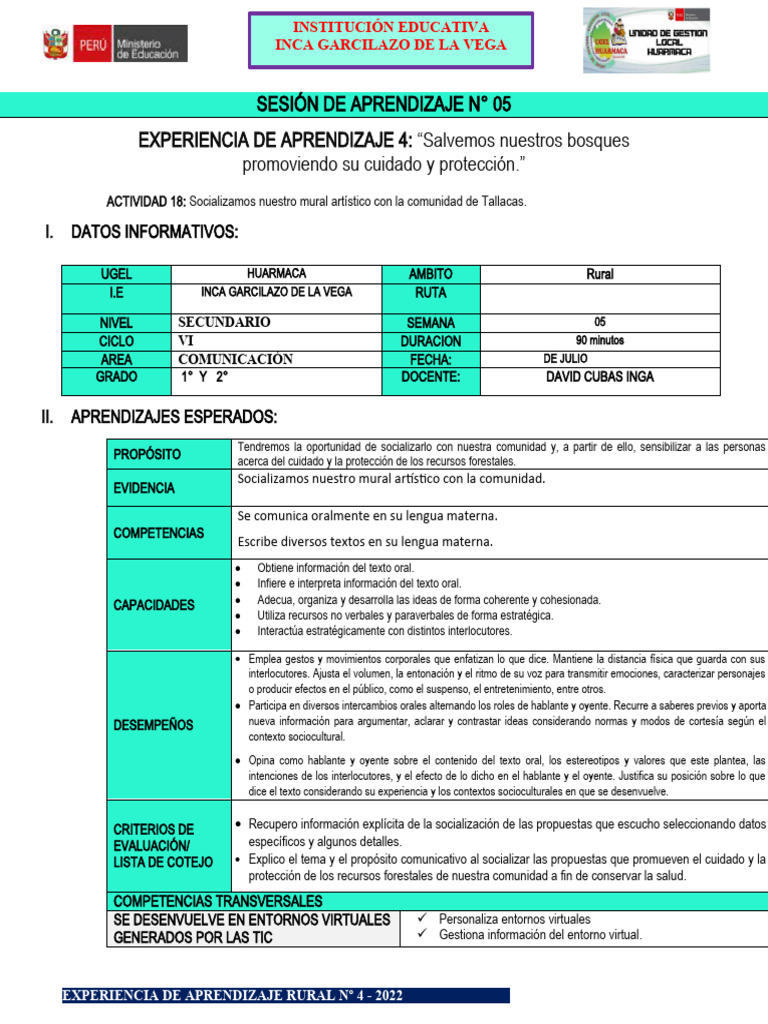 1º - 2° Ses.5 - Exp 4 | PDF | Aprendizaje | Evaluación