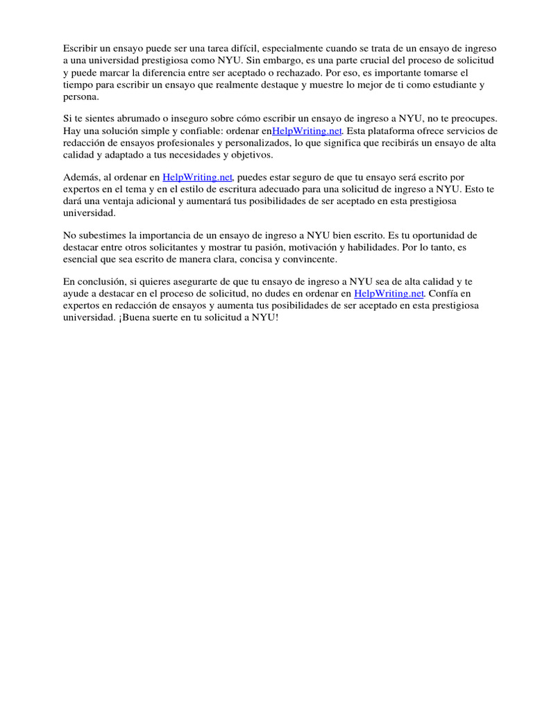 Cómo Escribir Un Ensayo de Ingreso A Nyu | PDF | Scribd | Electronic ...