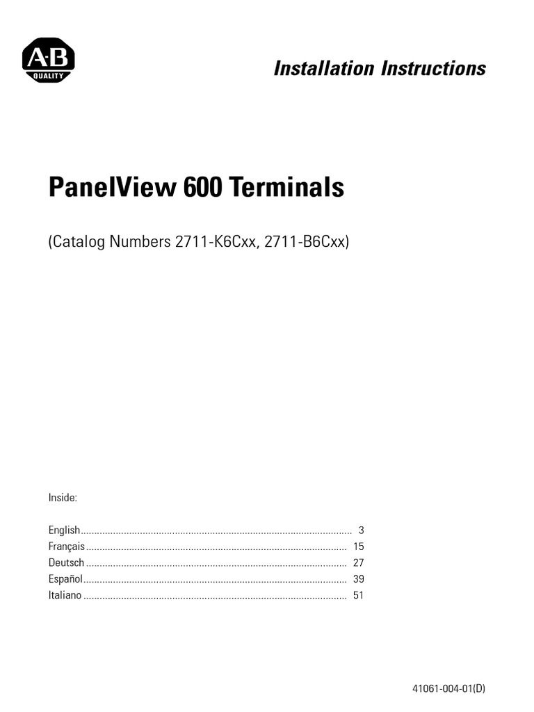 Panel View 600 Terminals | PDF | Electromagnetic Compatibility | Direct ...