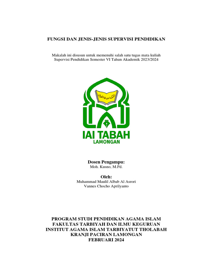 Fungsi Dan Jenis-Jenis Supervisi Pendidikan | PDF