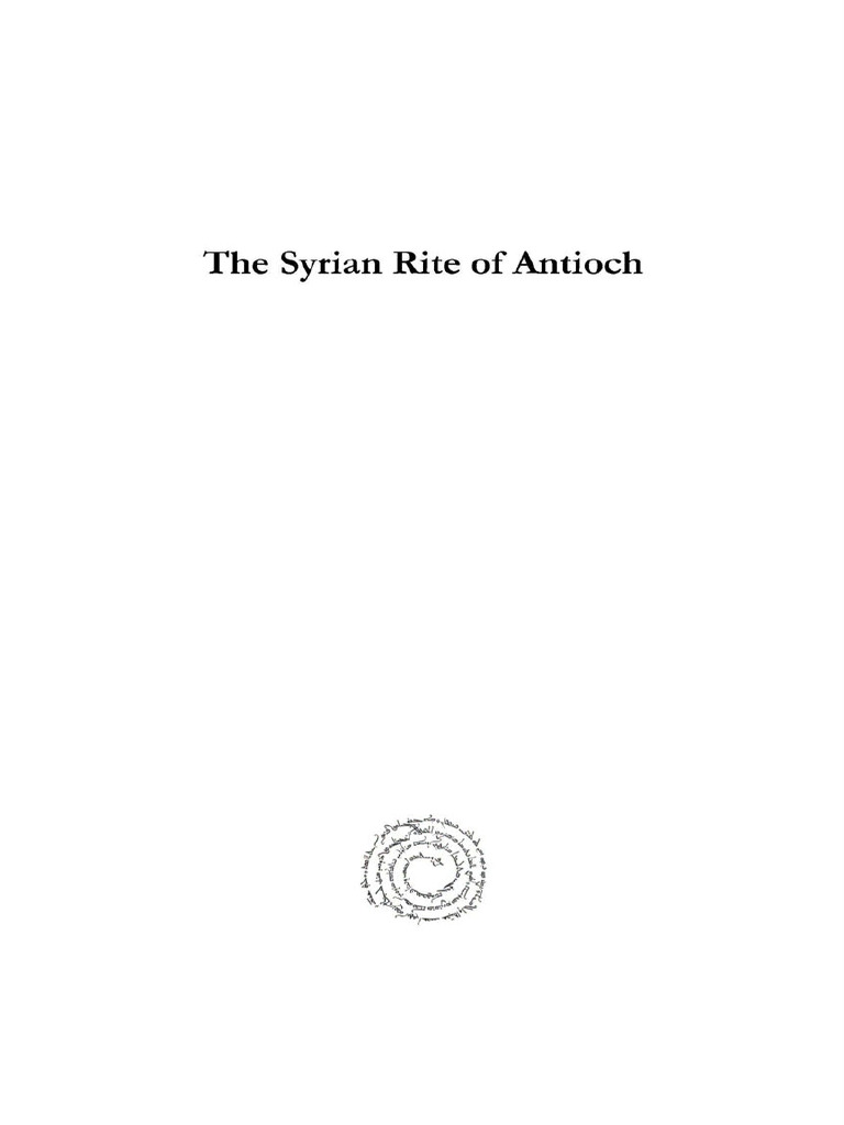 The Syrian Rite of Antioch 9781463216979 Compress | PDF | Council Of ...