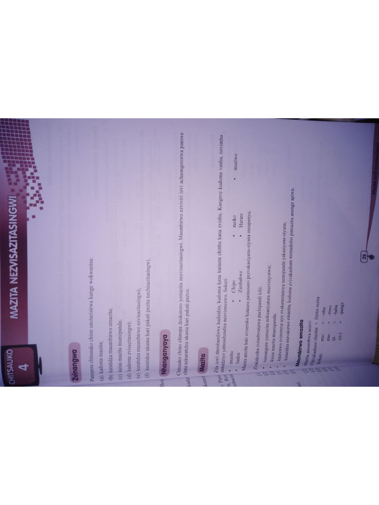 Revision Today Shona (Mutauro) | PDF