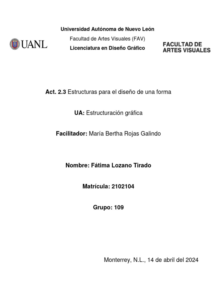 Act. 2.3 Estructuras para El Diseño de Una Forma | PDF