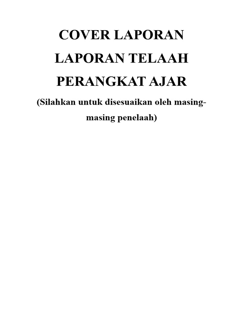 Laporan Telaah Perangkat Ajar | PDF