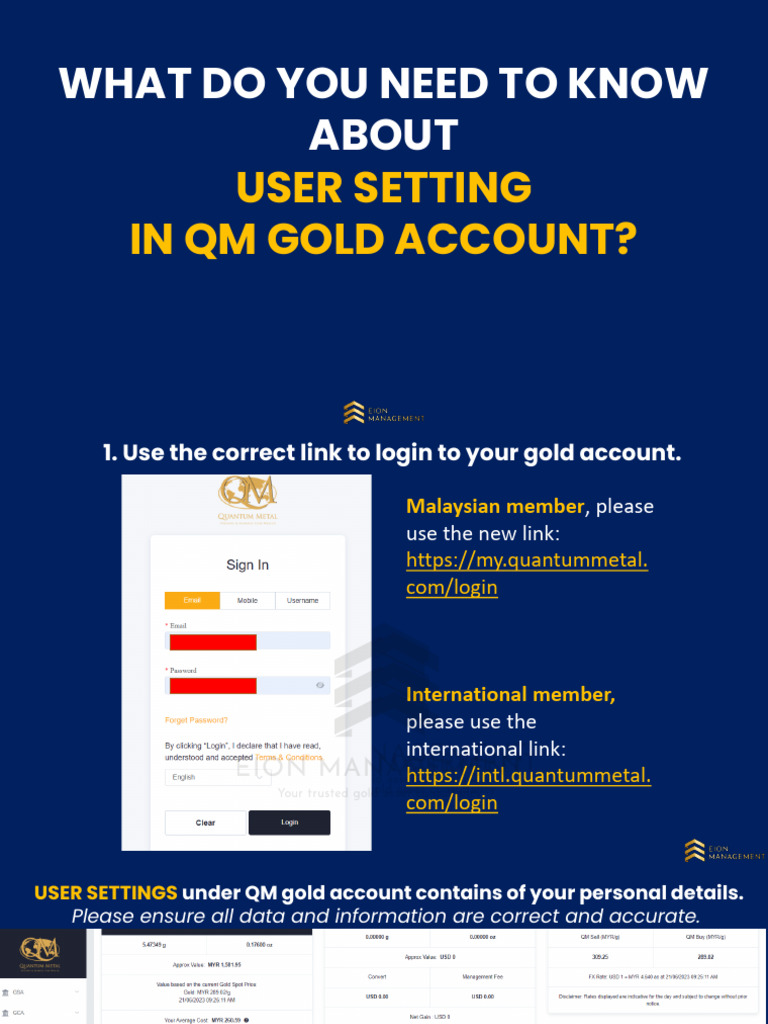 Things You Need To Know About USER SETTING in QM Gold Account (ENG ...