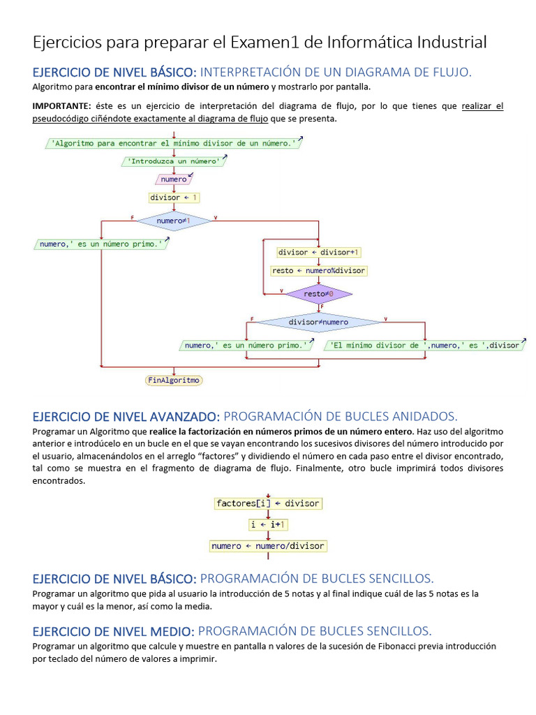 Preparación Examen Informática | PDF | Algoritmos | Número primo