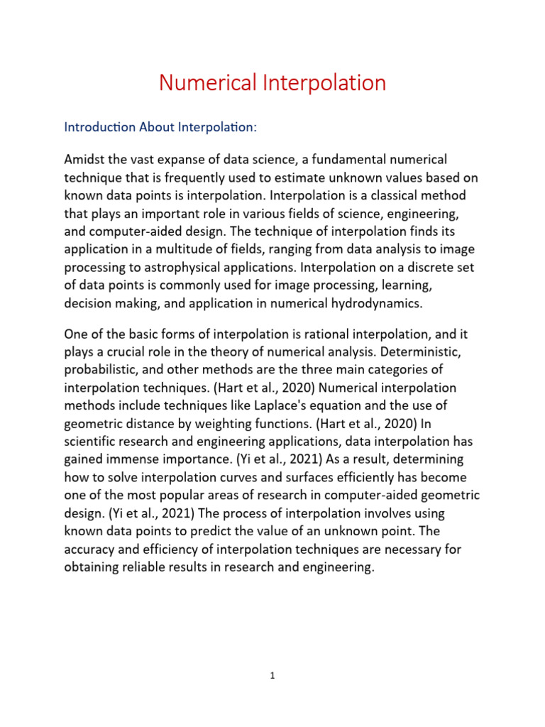 Numerical Interpolation | PDF | Interpolation | Spline (Mathematics) Numerical Interpolation | PDF | Interpolation | Spline (Mathematics)