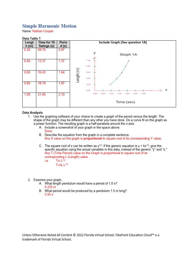 Worksheet 05 01 | PDF | Observational Error | Pendulum