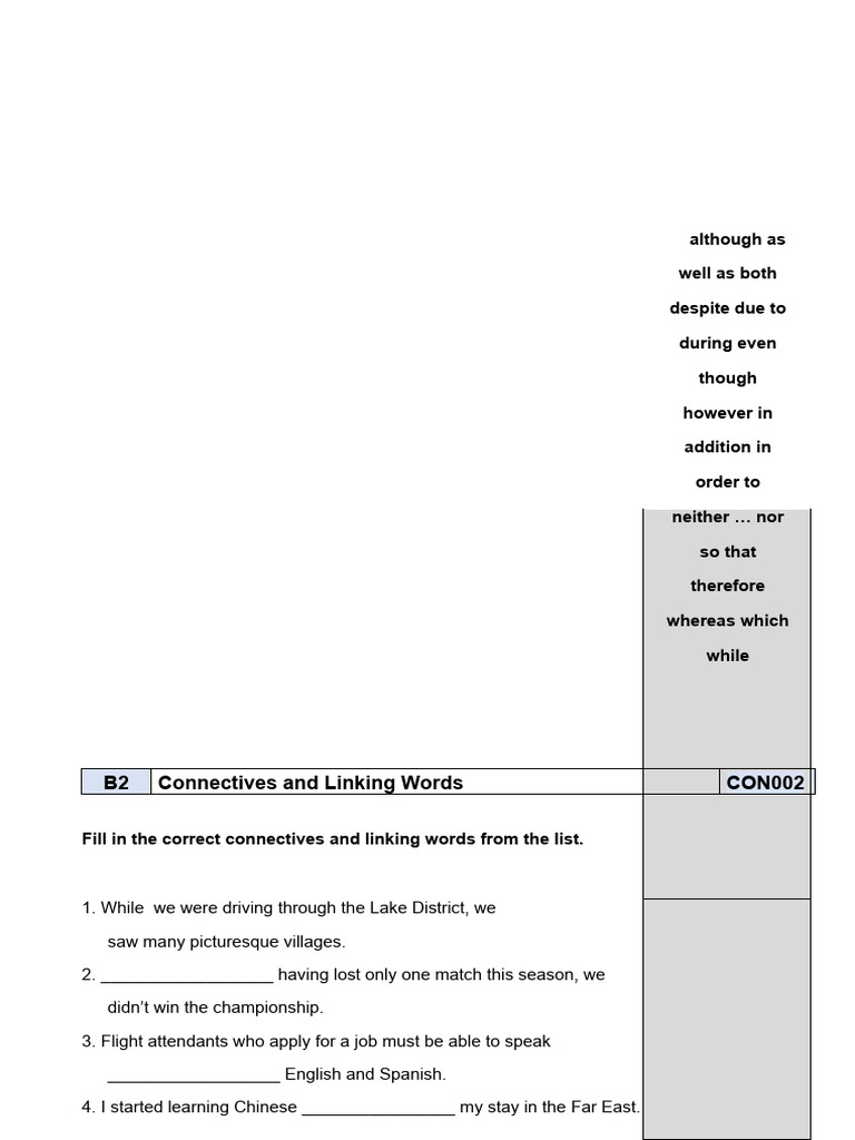 Linking Words 2 | PDF