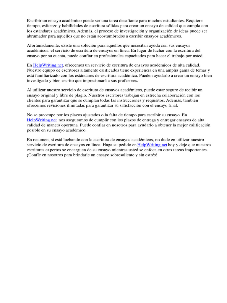 Servicio de Escritura de Ensayos Académicos | PDF | Ensayos ...