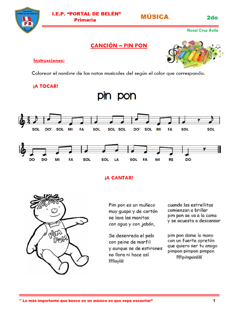 Canción Pin Pon | PDF | Arte