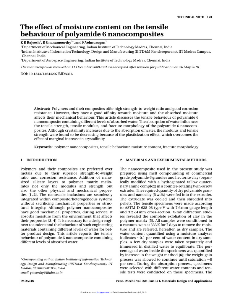 Estimation of Tensile Modulus of Polyamides Based on Crystalline Structure and Water Content ...