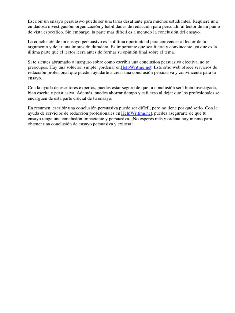 Conclusión de Ensayos Persuasivos | Descargar gratis PDF | Ensayos ...
