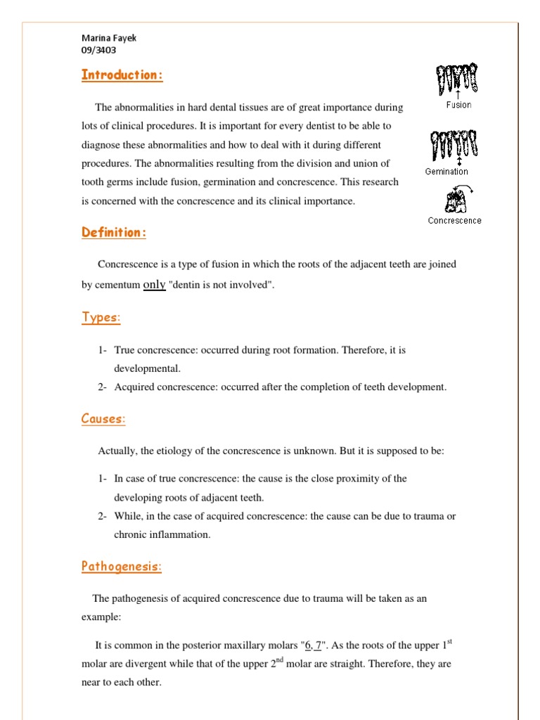Tooth Extraction and Concrescence | PDF | Human Tooth | Tooth