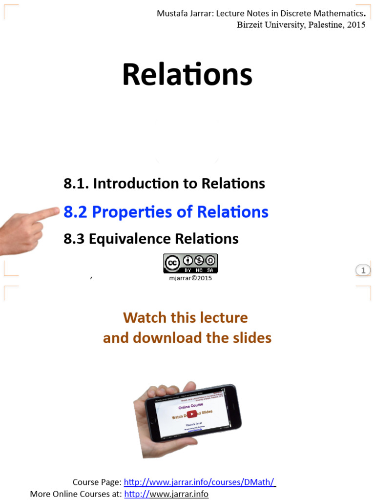 Discrete Math: Relations & Properties | PDF | Symmetry | Real Number