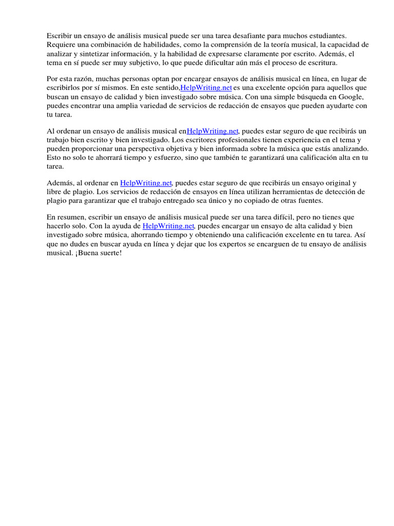 Cómo Escribir Un Ensayo de Análisis Musical | PDF | Ensayos ...