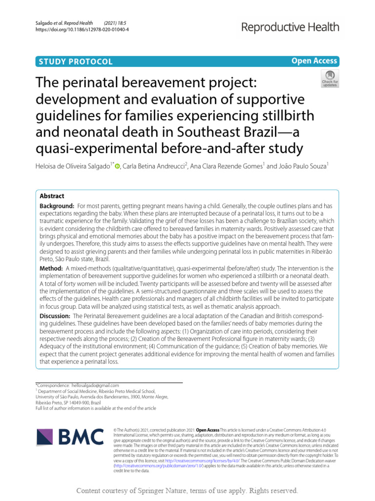 The Perinatal Bereavement Project Development and | PDF | Grief ...