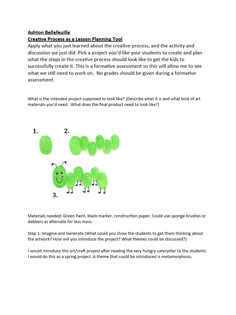 Artistic Process As A Lesson Plan 1 | PDF | Creativity | Human ...