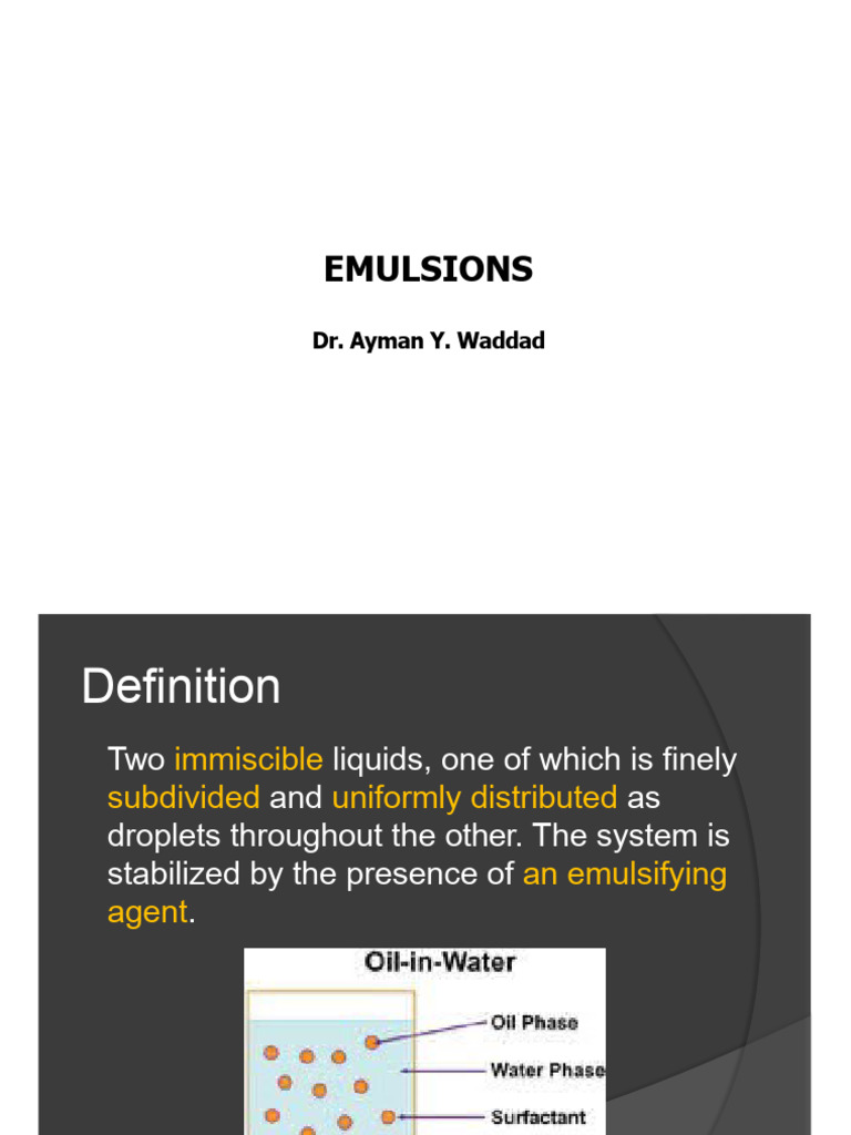 Emulsions 2019 | PDF | Emulsion | Surfactant