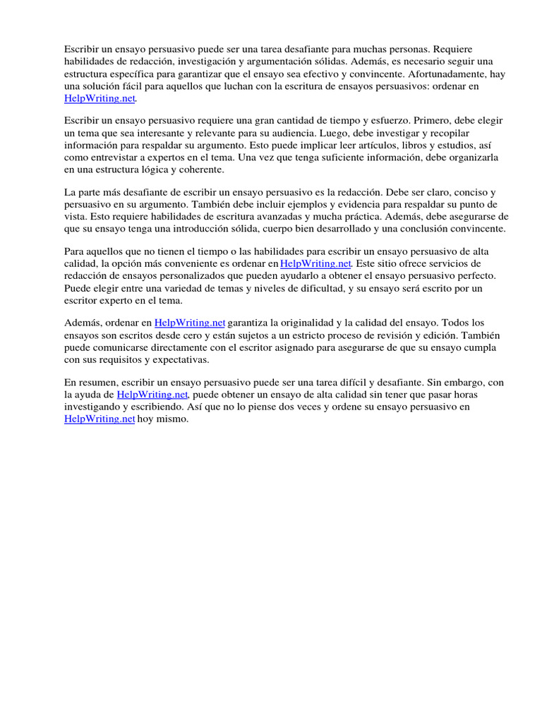 Cómo Escribir Una Plantilla de Ensayo Persuasivo | PDF | Pound Sterling ...