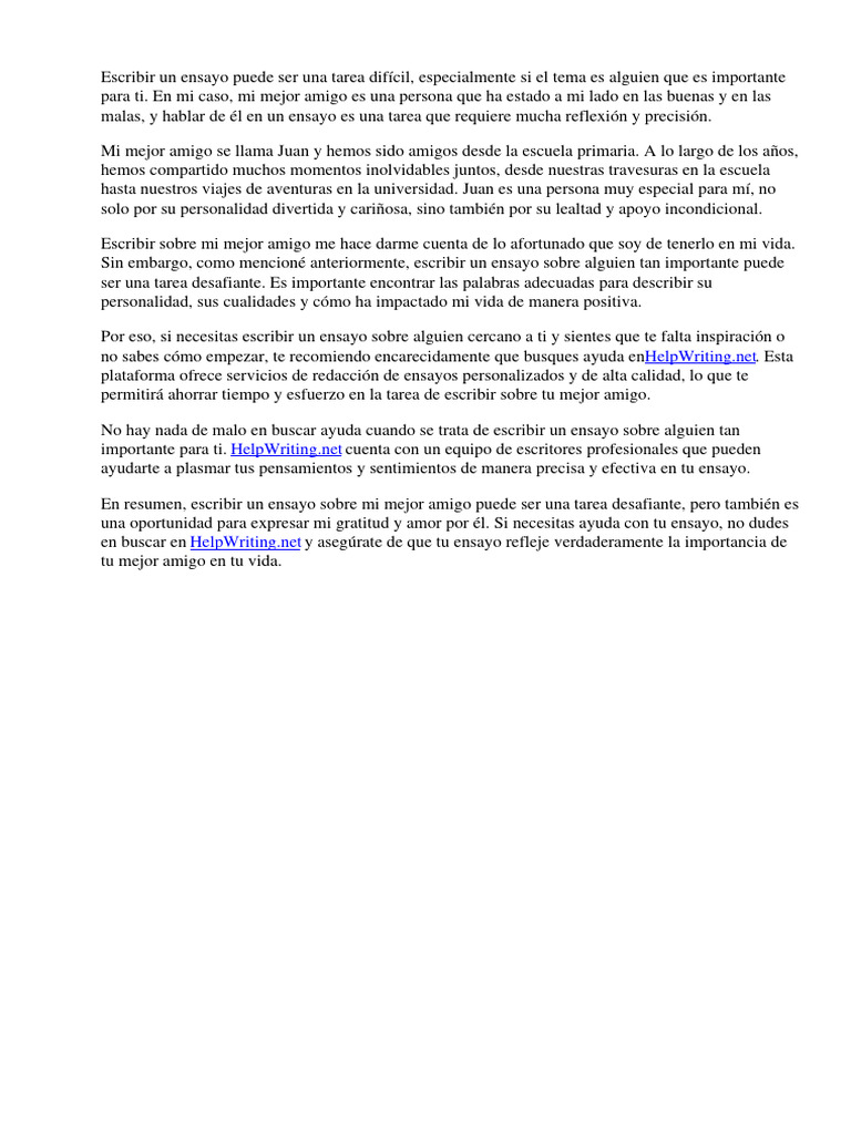 Escribiendo sobre mi mejor amigo | PDF | Career & Growth