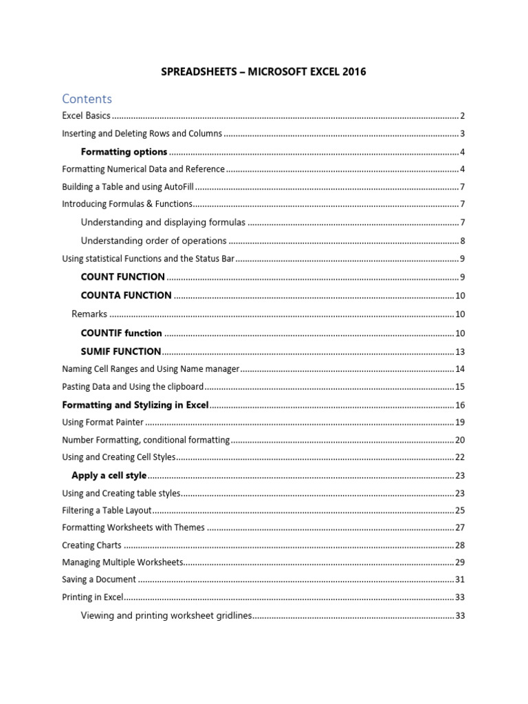 Microsoft Excel Basics | PDF | Microsoft Excel | Control Key