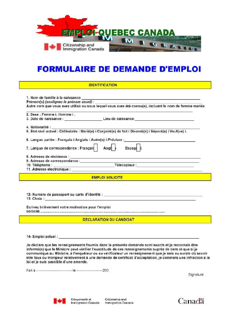 Demande D'emploi | PDF