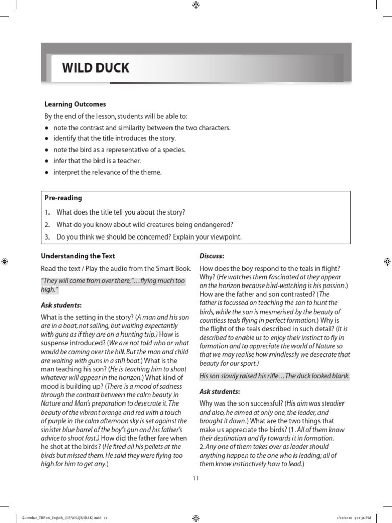 06 Eng CH 2 Wild Ducks | PDF | Hunting | Thought